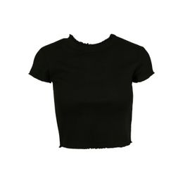 Urban Classics Damen T-Shirt "Urban Classics Damen Ladies Cropped Rib Tee 2-Pack", schwarz-wei&szlig;, Gr. XS, unifarben, 97% Baumwolle, 3% Elasthan, Shirts
