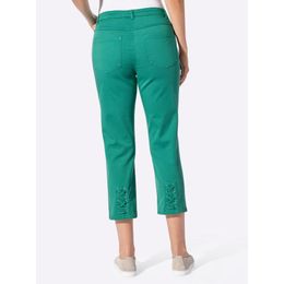Casual Looks Damen 3/4-Jeanssmaragd, Gr. 48, unifarben, 98% Baumwolle, 2% Elasthan, Jeans