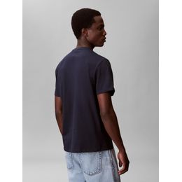 Herren T-Shirt "CLASSIC MONOGRAM", blau, Gr. S, Calvin Klein Jeans, unifarben, Single Jersey, Obermaterial: 100% Baumwolle, Shirts, regular fit,
