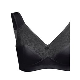 SuSa Damen Entlastungs-BH, Gr. 95, schwarz-wei&szlig;, 76% Baumwolle, 18% Polyamid, 6% Elasthan, BHs