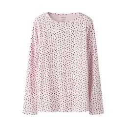 name it Shirt M&auml;dchen Gr&ouml;&szlig;e 122/128 aubergine / pastellpink