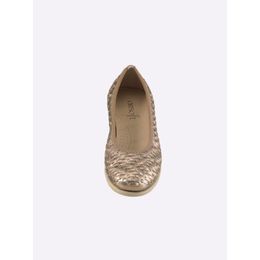 Classic Basics Damen Ballerina, Gr. 41goldfarben, Glattleder, Leder, Basic, Schuhe