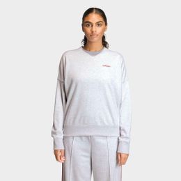 Damen Sweatshirt "W CP CRW"light grau heather, active maroon, Gr. M, adidas Sportswear, Obermaterial: 55% Baumwolle, 36% Polyester, 9% Viskose,