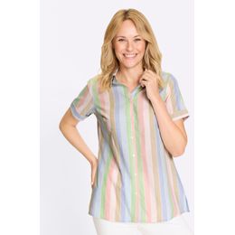 Classic Basics Damen Longblusehellros&eacute;, bleu, gestreift, Gr. 38, gemustert, gestreift, mehrfarbig, 100% Baumwolle, Blusen