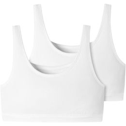 Schiesser Damen Bustier "95/5", Gr. 40, wei&szlig;, Single Jersey, Obermaterial: 95% Baumwolle, 5% Elasthan, unifarben, BHs, mit elastischem Unterbrustband