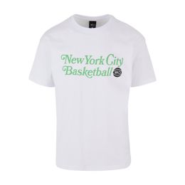 T-Shirt K1x "K1x Herren KXM241-054-1 K1x Nyc Bb Tee", Damen, Gr. L, wei&szlig;, 100% Baumwolle, bedruckt, oversize, Rundhals, Shirts T-Shirt