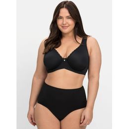 sheego Damen B&uuml;gel-BH, Gr. 85, schwarz-wei&szlig;, 82% Polyamid, 18% Elasthan, BHs