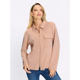 Heine Damen Jackenblazer "Shirtblazer", beige, Gr. 50, 50% Modal, 44% Polyester, 6% Elasthan, Blazer