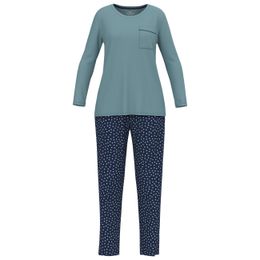 G&ouml;tzburg G&Ouml;TZBURG Damen Schlafanzug "Katerini", Gr. 48, gr&uuml;n, Obermaterial: 100% Baumwolle, Homewear-Sets, Rundhalsausschnitt, Langarm, lange Hose, Baumwolle,