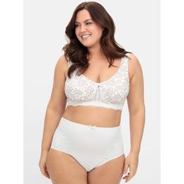 sheego Damen Entlastungs-BH, Gr. 85, beige, 95% Baumwolle, 5% Elasthan, Netzmaterial:100% Polyamid, Spitze:10% Elasthan, 90% Polyamid, BHs