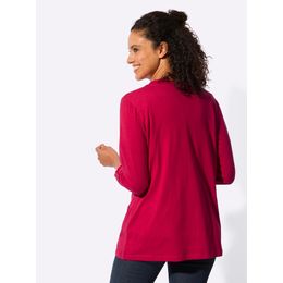 Inspirationen Damen Shirtjacke "Shirtjacke"erdbeere, Gr. 40, unifarben, 100% Baumwolle, Shirts