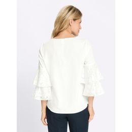 Classic Basics Damen Schlupfbluse, wei&szlig;, Gr. 44, unifarben, 100% Polyester, Blusen