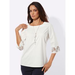 CR&Eacute;ATION L CREATION L Damen Hemdbluse, wei&szlig;, Gr. 40, unifarben, 97% Baumwolle, 3% Elasthan, Blusen