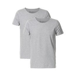 Damen T-Shirt, grau, Basic, Gr. L, PETROL INDUSTRIES, meliert, Jersey, Obermaterial: 95% Baumwolle, 5% Elasthan, Shirts, Rundhals