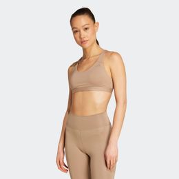 Damen Sport-BH "ALL ME ESS MS", adidas Performance, Gr. S, braun, Obermaterial: 85% Polyester, 15% Elasthan, BHs