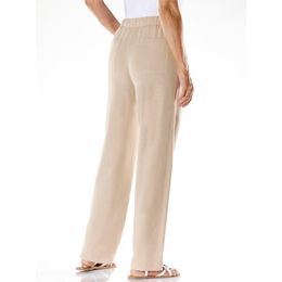 Classic Basics Damen Schlupfhose, beige, Gr. 19, unifarben, 49% Viskose, 43% Baumwolle, 8% Leinen, Hosen