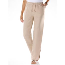 Classic Basics Damen Schlupfhosebeige, Gr. 22, unifarben, 49% Viskose, 43% Baumwolle, 8% Leinen, Hosen