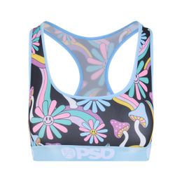 PSD Damen Sport-BH "PSD HAPPY SHROOMS SB", Gr. Lmulti color, 88% Polyester, 12% Elasthan, BHs
