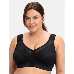 sheego Damen Sport-BH, Gr. 95, schwarz, 90% Polyester, 10% Elasthan, BHs