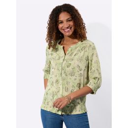 Druckbluse Inspirationen, Damen, Gr. 38, lindgr&uuml;n, bedruckt, 100% Viskose, gemustert, Rundhals, Blusen Druckbluse