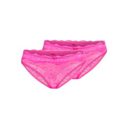 Dorina Damen Slip "ORIGINS-2PP", Gr. Lpink, pink, Microfaser, Obermaterial: 85% Polyamid, 15% Elasthan, bestickt, unifarben, Unterhosen, mit zarter