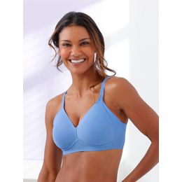 Naturana Damen T-Shirt-BH, Gr. 85, blau, 75% Polyamid, 25% Elasthan, Futter:100% Polyester, R&uuml;ckenteil:84% Polyester, 16% Elasthan, BHs