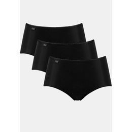 Sloggi Damen Midislip "24/7 Microfibre", Gr. 50, schwarz, Microfaser, Obermaterial: 88% Polyamid, 12% Elasthan, unifarben, Unterhosen, Microfaser,