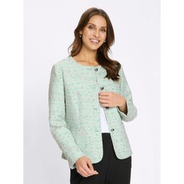 Lady Damen Jackenblazer "Boucl&eacute;-Blazer"kalkmint, meliert, Gr. 38, 71% Polyester, 29% Baumwolle, Blazer