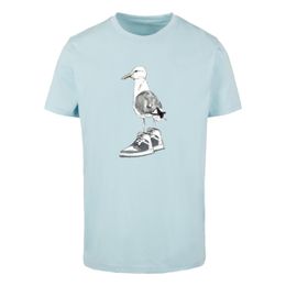 T-Shirt MisterTee "MisterTee Herren Seagull Sneakers Tee", Damen, Gr. M, oceanblau, 100% Baumwolle, unifarben, normal, Rundhals, Shirts T-Shirt