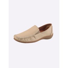 Loretta Damen Slipper, Gr. 37sand, Glattleder, Schuhe