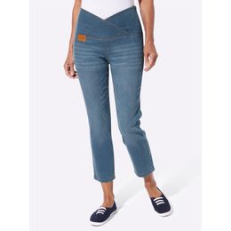 Casual Looks Damen 7/8-Jeansblau, bleached, Gr. 48, unifarben, 81% Baumwolle, 17% Polyester, 2% Elasthan, Jeans