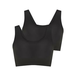 Sloggi Damen Bustier "ZERO Feel 2.0", Gr. L, schwarz, Obermaterial: 76% Polyamid, 24% Elasthan, BHs, nahtlos, herausnehmbare Pads, Microfaser, dehnbar