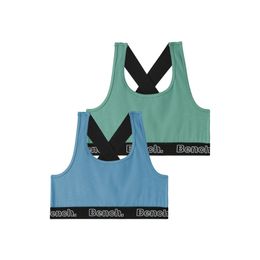 Bench. Damen Bustier, Gr. 146, gr&uuml;n, Jersey, Obermaterial: 92% Baumwolle, 8% Elasthan, unifarben, BHs, mit weichem Webbund