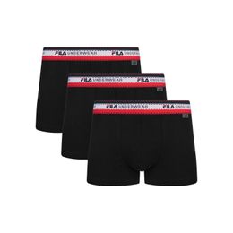 Fila Herren Boxershorts "MAN BOXER SHORTS", Gr. S, schwarz, Obermaterial: 95% Baumwolle, 5% Elasthan, bedruckt, unifarben mit Farbeinsatz,