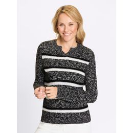 Damen Strickpullover "Ringel-Pullover"schwarz, wei&szlig;, gemustert, Gr. 48, gemustert, gestreift, 100% Polyacryl, Pullover