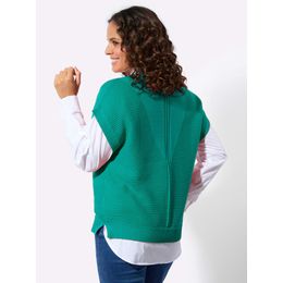 Casual Looks Damen Pullunder "Pullunder"smaragd, Gr. 44, unifarben, 100% Baumwolle, Pullover