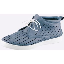 Heine Damen Schn&uuml;rschuh, Gr. 36jeansblau, Leder, Schuhe