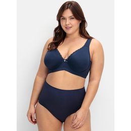 sheego Damen B&uuml;gel-BH, Gr. 100, blau, 82% Polyamid, 18% Elasthan, BHs