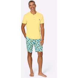 w&auml;schepur W&Auml;SCHEPUR Herren Shorty, Gr. 60zitrone, t&uuml;rkis, bedruckt, 100% Baumwolle, Homewear-Sets