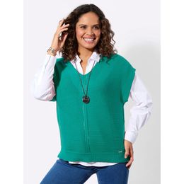 Casual Looks Damen Pullunder "Pullunder"smaragd, Gr. 38, unifarben, 100% Baumwolle, Pullover