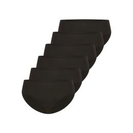 YSABEL MORA Damen Midislip "BASIC COLLECTION COTTON", Gr. L, schwarz, Obermaterial: 95% Baumwolle, 5% Elasthan, unifarben, Unterhosen, mit
