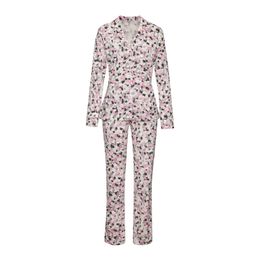 Vivance Dreams Damen Pyjama, Gr. 32, bunt, Single Jersey, Obermaterial: 50% Baumwolle, 50% Viskose, Homewear-Sets, mit Aquarell-Muster