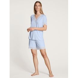 Calida Damen Shorty "Elegant Dreams", Gr. XXS, blau, Single Jersey, Obermaterial: 95% Modal (TENCEL ), 5% Elasthan, leicht transparent, unifarben,