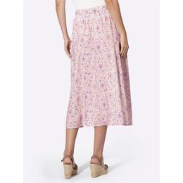 Heine Damen Schlupfrock, rosa, Gr. 46, bedruckt, gebl&uuml;mt, gemustert, mehrfarbig, 100% Viskose, R&ouml;cke