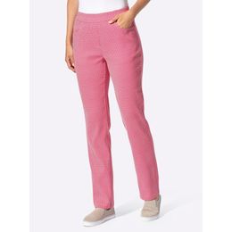 Casual Looks Damen Schlupfhoserot, ecru, gemustert, Gr. 205, gemustert, mehrfarbig, 43% Viskose, 42% Polyester, 11% Polyamid, 4% Elasthan, Hosen