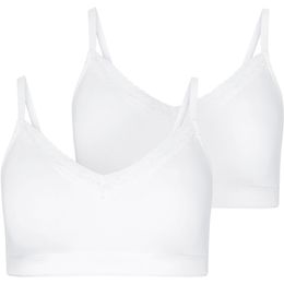 Jockey Damen Bralette "Soft Stretch Lace", Gr. XL, wei&szlig;, Jersey, Obermaterial: 92% Polyamid, 8% Elasthan, unifarben, BHs, verstellbare Tr&auml;ger f&uuml;r