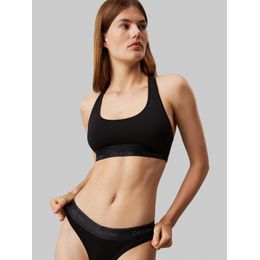 Damen Bralette-BH "UNDERWEAR GIFT SET", Calvin Klein Underwear, Gr. L, schwarz, Jersey, Obermaterial: 53% Baumwolle, 35% Modal, 12% Elasthan,