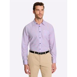Marco Donati Herren Langarmhemdhimmelblau, fuchsia, kariert, Gr. 41, gemustert, gestreift, kariert, 100% Baumwolle, Hemden