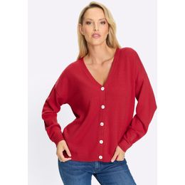 Heine Damen Cardiganerdbeere, Gr. 34, unifarben, 50% Viskose, 28% Polyester, 22% Polyamid, Strickjacken