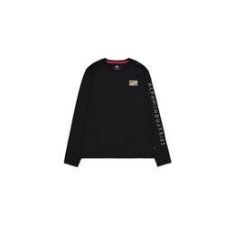 Herren Longsleeve "Camo Sleeve Longsleeve", schwarz, Gr. L, Alpha Industries, Obermaterial: 100% Baumwolle, Shirts
